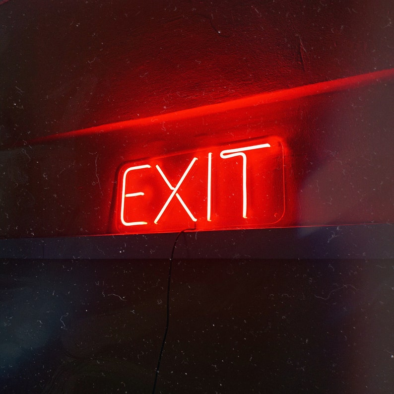 Exit LED Neon Sign Directional Exit Sign Business Exit - Etsy