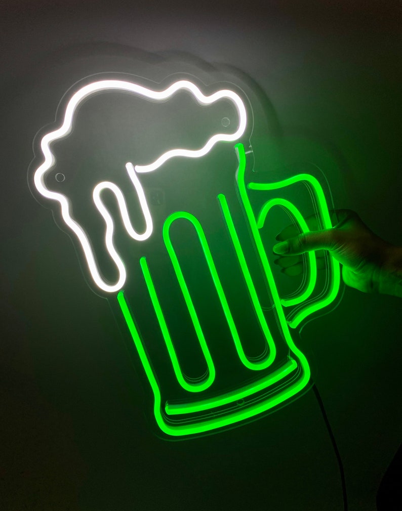 Beer Mug LED Neon Sign, Bar, Pub, Man Cave Decor, Beer Lover Gift ...