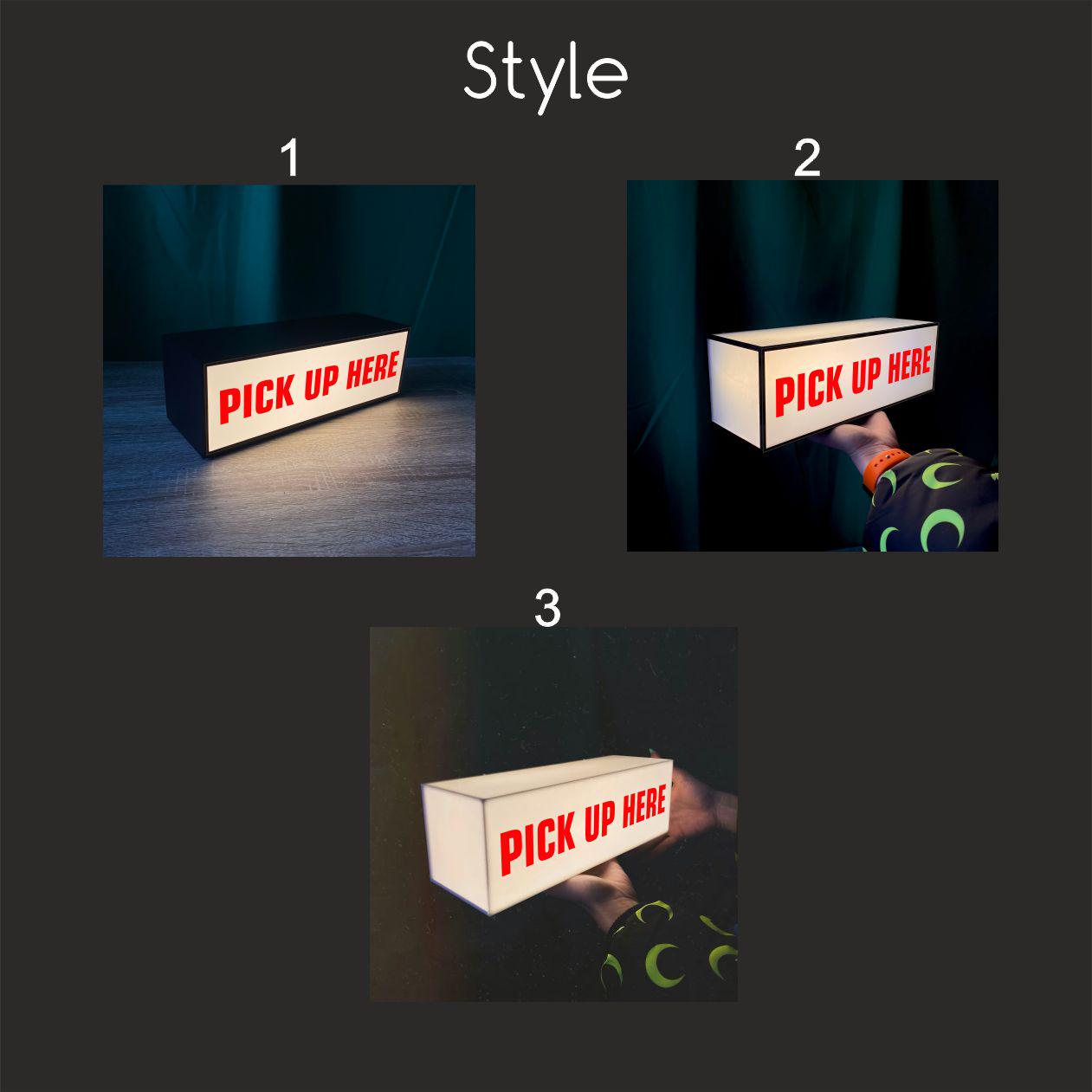 Pick up Here Sign | Table and Wall Light Box | Sign for Business | USB ...
