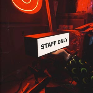 Staff Only Sign | Table and Wall Light Box | Sign for Business ...