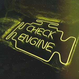 Check Engine LED Neon Sign | Perfect Automotive Gift for Dad, Mechanic ...