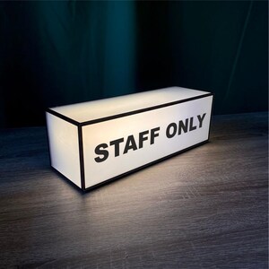 Staff Only Sign | Table and Wall Light Box | Sign for Business ...