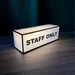 Staff Only Sign | Table and Wall Light Box | Sign for Business ...