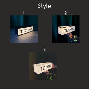 Techno Sign | Small Table and Wall Lamp | USB Powered Light Sign - Etsy