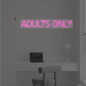 Adults Only LED Neon Sign | 18+ Icon Decor for Bar | Navigation Wall ...