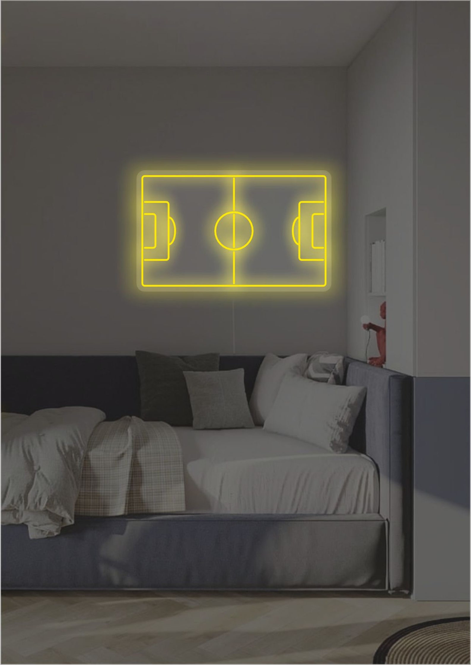Soccer Field LED Neon Sign | Sports Wall Art, Decor for Game Room, Man ...