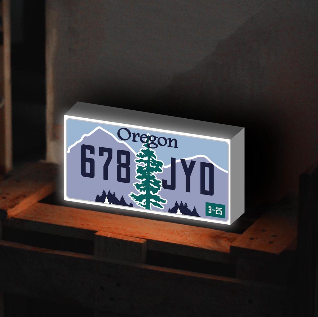 Custom Light Box With Oregon License Plate - Personalized Oregon ...