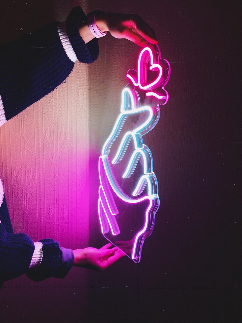 Korean Heart LED Neon Sign | Korean Gift & Decor - Choose Your Color ...