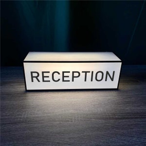 Reception Sign | Table and Wall Light Box | Sign for Business | USB ...