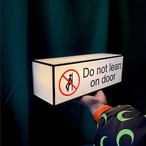 Do Not Lean on Door Sign Table Light Box Sign for Business USB Powered ...