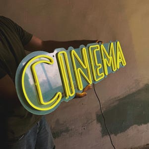 Cinema LED Neon Sign | Movie Room Wall Art | Theater Gifts - Etsy