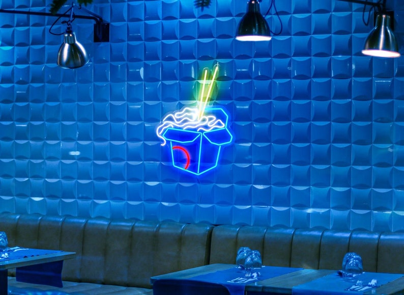 Chinese Take Out Box LED Neon Sign | Chinese Food Wall Decor | Ramen ...