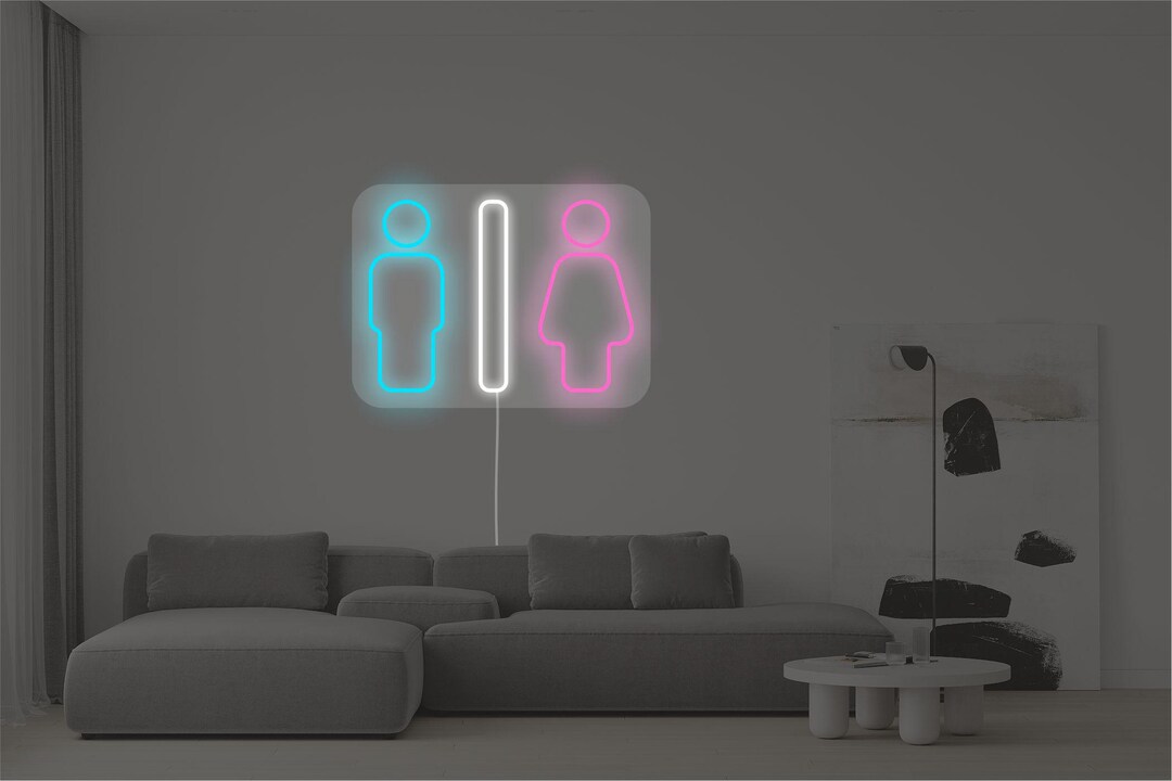 Neon Toilet Sign | WC Restroom Neon Sign - Choose Your Color, Size and ...