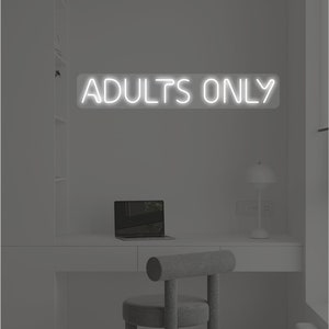 Adults Only LED Neon Sign | 18+ Icon Decor for Bar | Navigation Wall ...