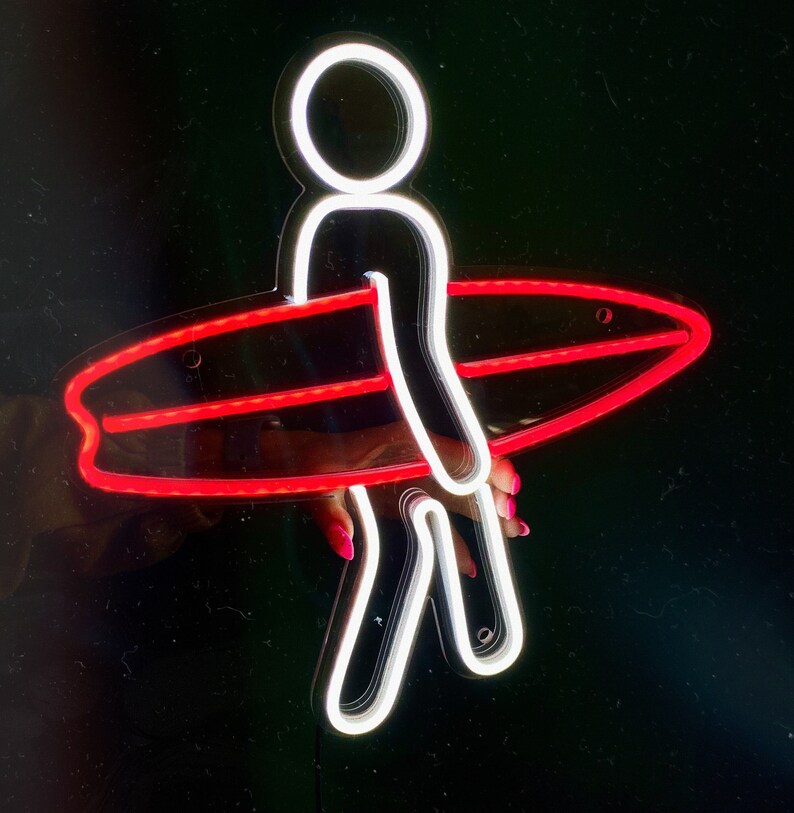 Surfer LED Neon Sign | Gift for Surfer | Ocean Lover - Choose Your ...