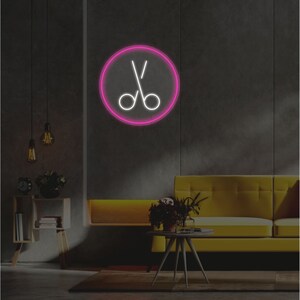 Scissors LED Neon Sign - Beautiful Salon Decor for Hairdresser Business ...