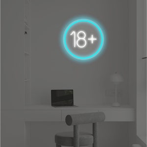Adults Only LED Neon Sign | 18+ Icon Decor for Bar | Navigation Wall ...