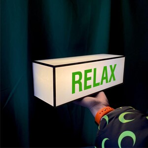 Relax Sign | Table and Wall Light Box | Illuminated Relax Sign | USB ...