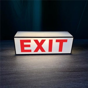 Exit Sign | Table and Wall Light Box | Table Decor | Illuminated Sign ...