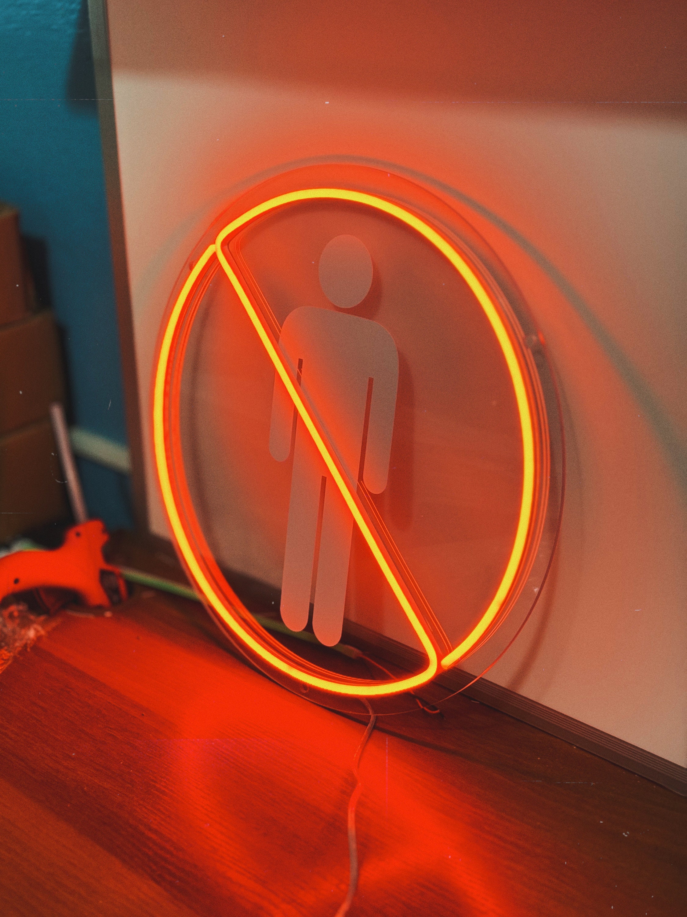 No Entry LED Neon Sign - Stylish Wall Decor for Business, Staff Only ...