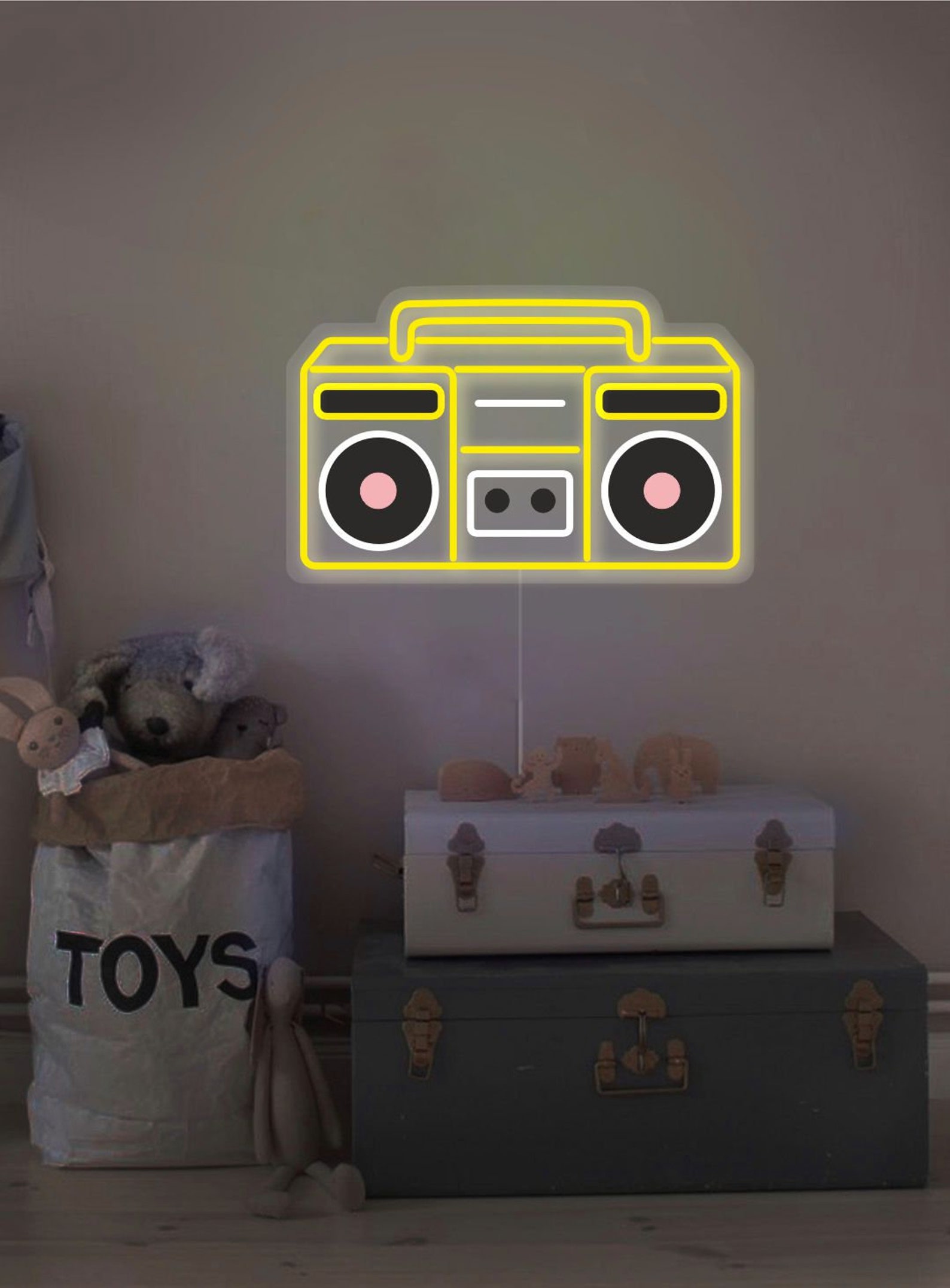 Boombox Led Neon Sign, Retro Party, Music Wall Décor, 90s Theme Party ...
