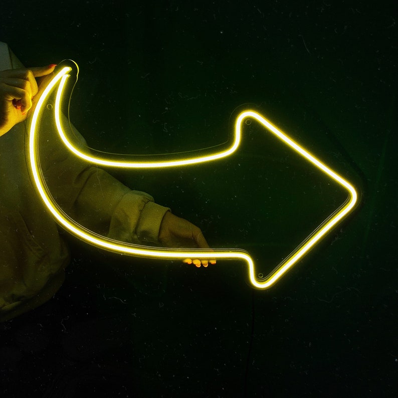 Direction Arrow LED Neon Sign Navigation Arrow Wall Decor for - Etsy