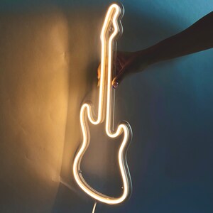 Guitar LED Neon Sign, Music Wall Decor for Home, Customize Your Color ...