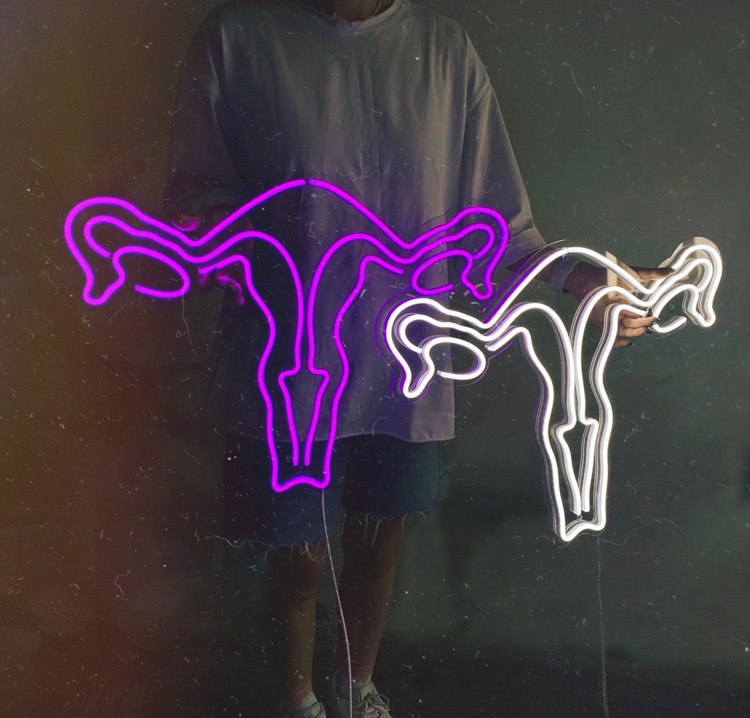 Uterus LED Neon Sign, Feminist Wall Decor, Uterus Anatomy Wall Art ...