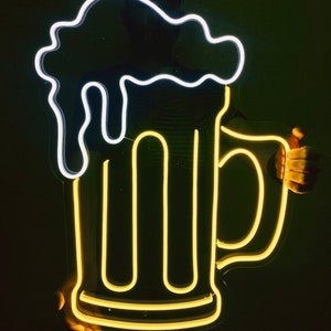 Beer Mug LED Neon Sign, Bar, Pub, Man Cave Decor, Beer Lover Gift ...