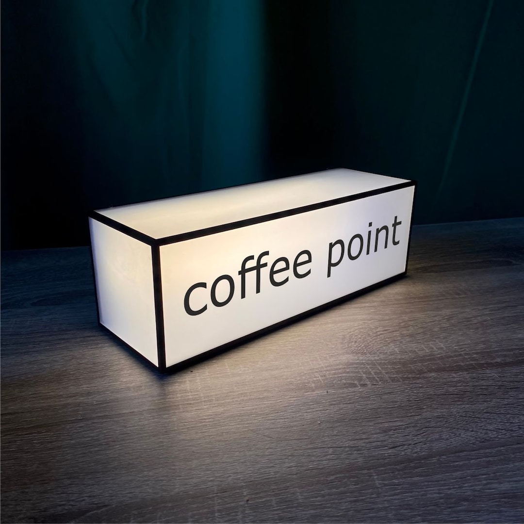 Coffee Point Sign | Coffee Bar Styling | Table and Wall Light Box ...