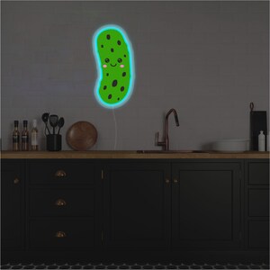 Cute Pickle Baller LED Neon Sign | Funny Cucumber Wall Art | Food Wall ...