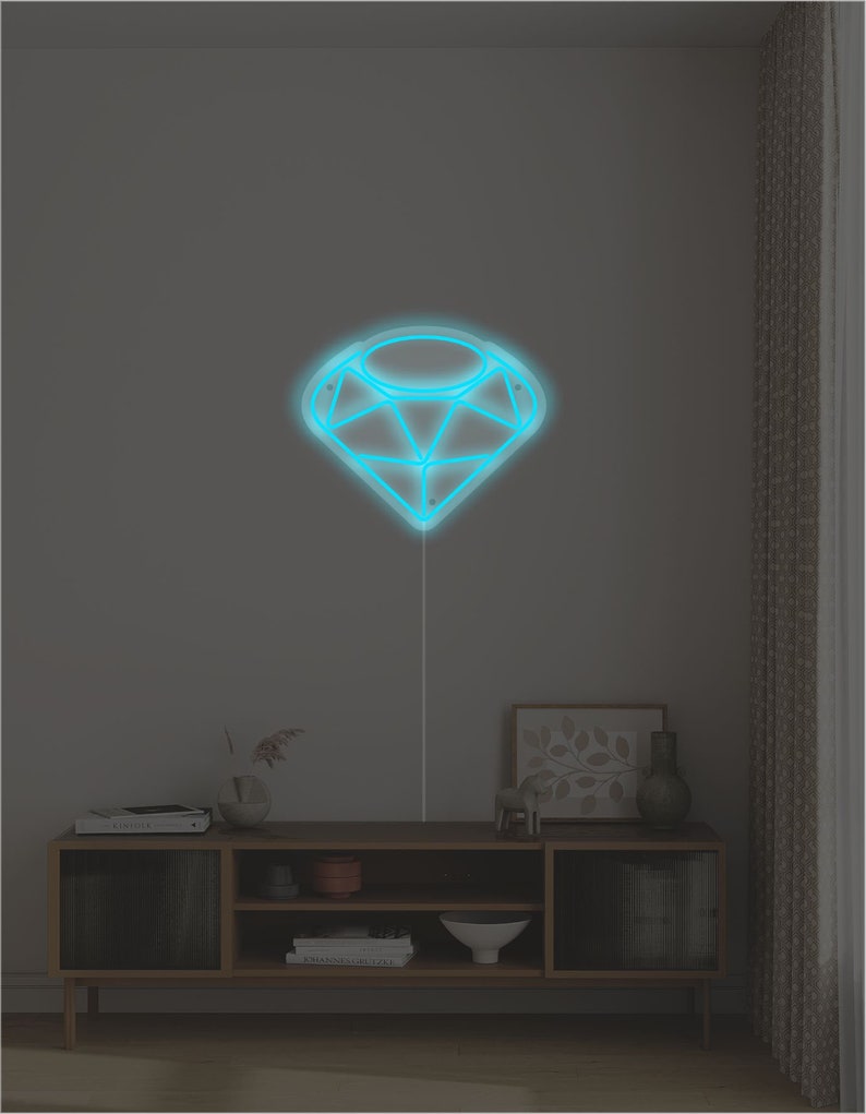 Diamond LED Neon Sign | Minimalistic Geometric Decor - Choose Your ...