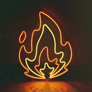 Fire LED Neon Sign | Flame Neon Wall Art | Aesthetic Room Decor | Wall ...