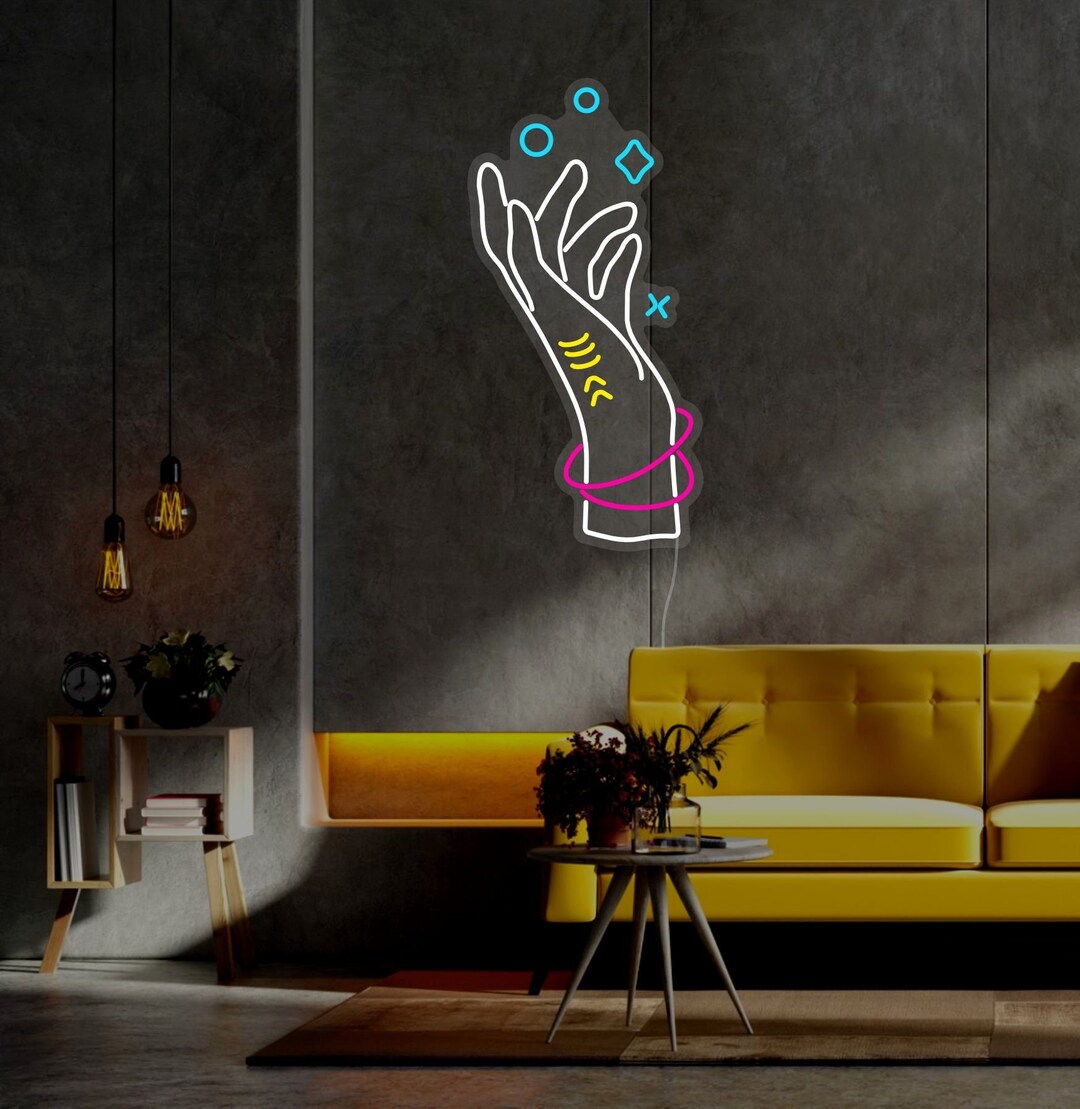 Hand LED Neon Sign Witchy Home Decor Spiritual Artwork Cute - Etsy