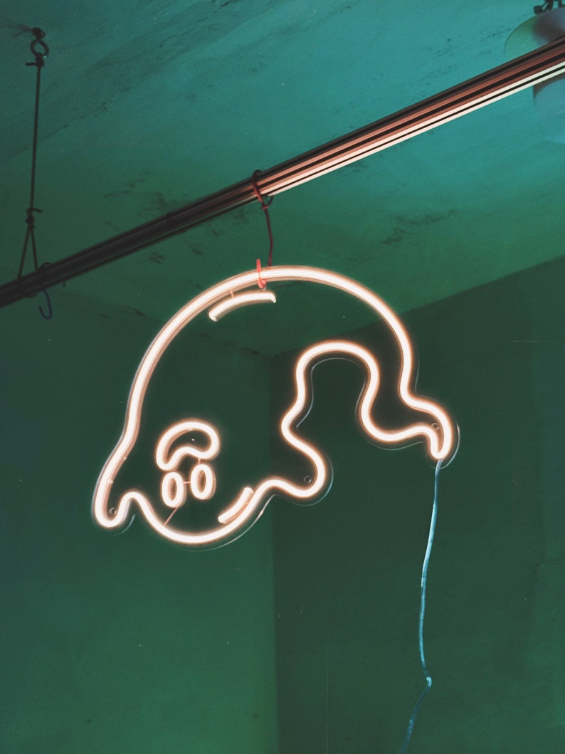 Cute Ghost LED Neon Sign - Halloween Wall Art for Spooky Decor - Choose ...