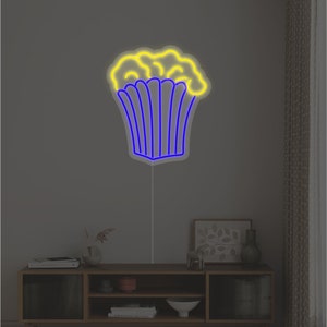 Popcorn LED Neon Sign | Movie Night Decor for Home | Cinema Gifts - Etsy