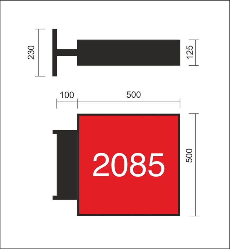 Square Street Signage | Custom Light Box | Acrylic Sign for Street Wall ...