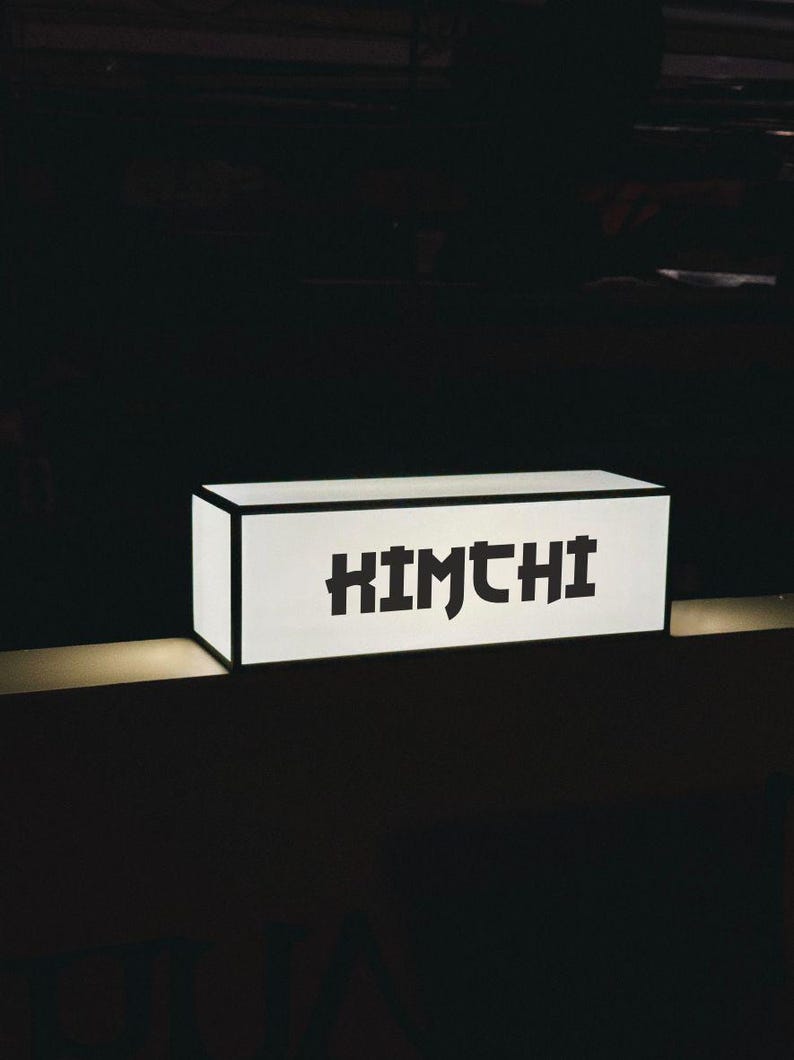 KIMCHI LED Light Box | Korean Kitchen Sign | Spicy Food Desk Lamp ...