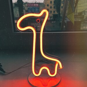 Giraffe Table Lamp | Bright LED Neon Sign for Kids' Bedroom & Safari ...