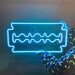 Razor LED Neon Sign | Barbershop Decor | Razor Blade Wall Art ...