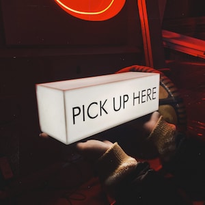 Pick up Here Sign | Table and Wall Light Box | Sign for Business | USB ...