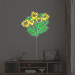 Colorful Tulip LED Neon Sign - Perfect Floral Home Decor - Etsy