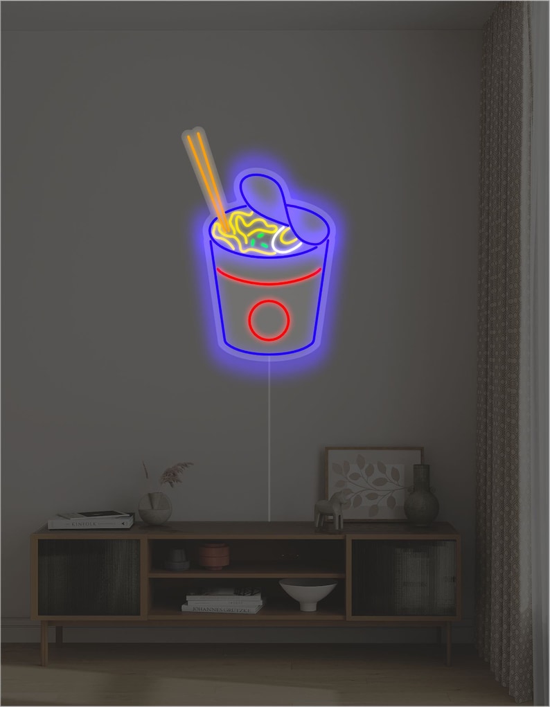 Instant Cup Noodles LED Neon Sign | Ramen Noodles Sign | Japanese Food ...