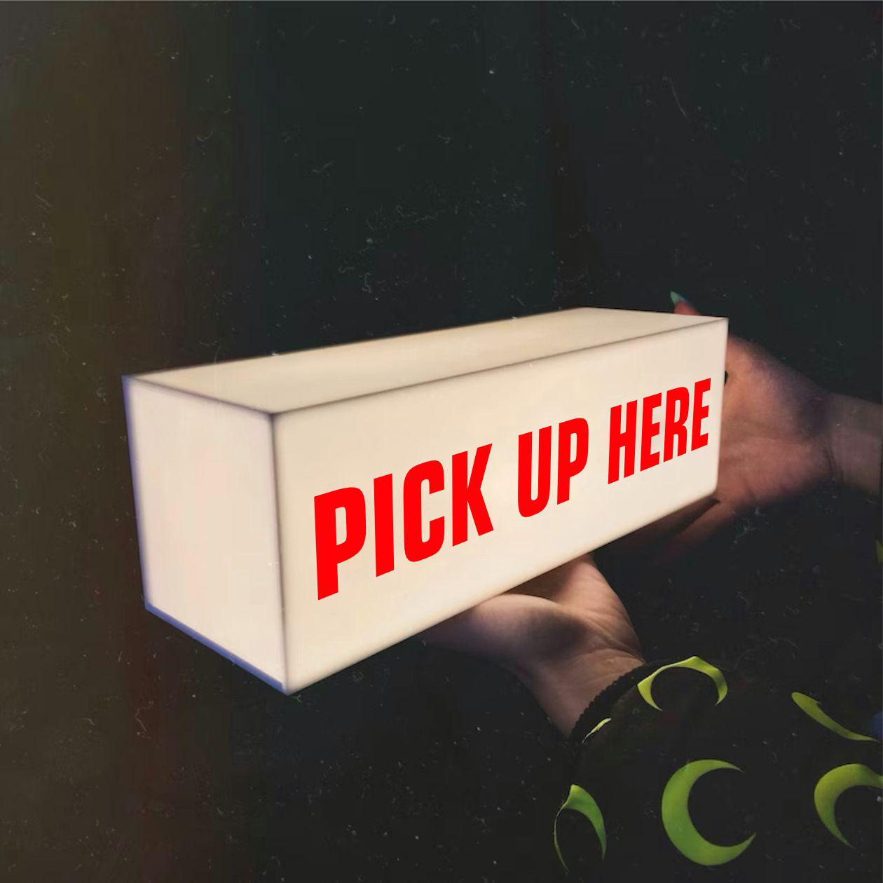 Pick up Here Sign | Table and Wall Light Box | Sign for Business | USB ...