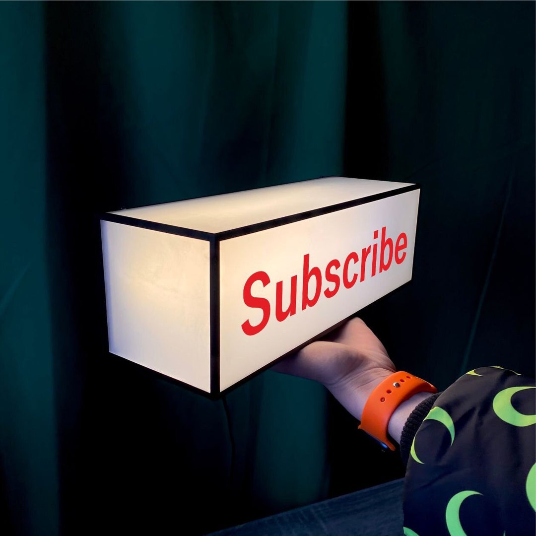 Subscribe Sign | Table and Wall Light Box | Night Light | Channel Sign ...