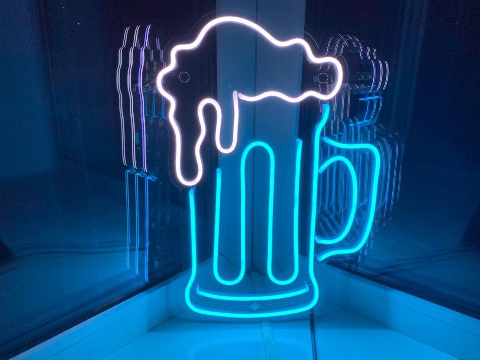 Beer Mug LED Neon Sign Bar Pub Man Cave Decor Beer Lover - Etsy