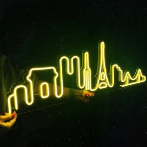City Skyline Led Neon Sign | Cityscape Home Decor | Skyscrapers Wall ...