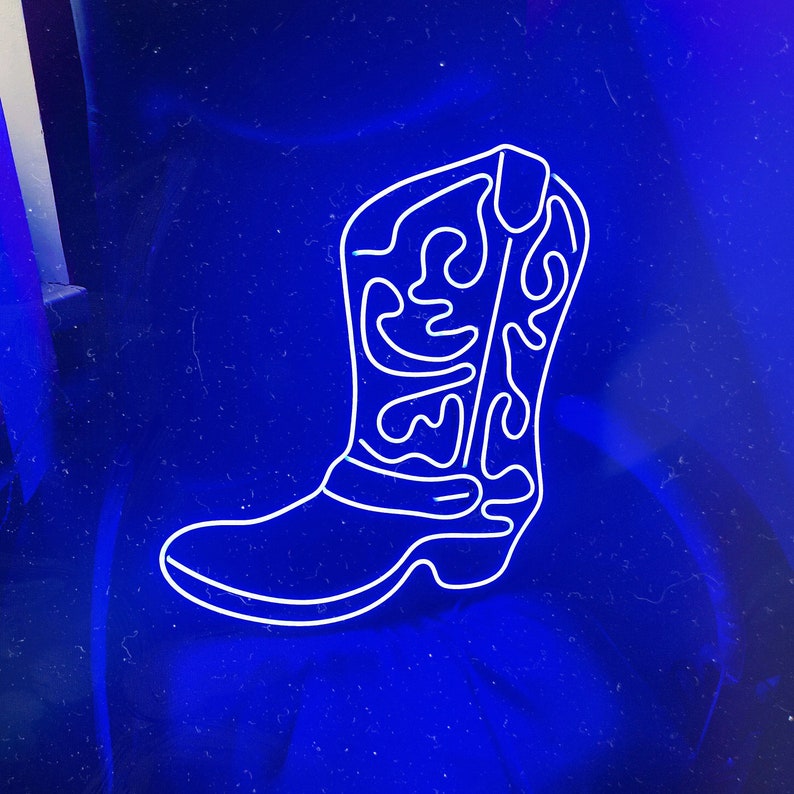 Cowboy Boot LED Neon Sign Cowgirl Boots Wall Art Customize - Etsy