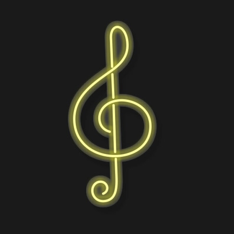 Treble Clef LED Neon Sign Musical Note Wall Decor Choose | Etsy