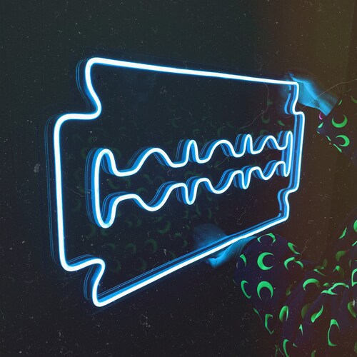 Razor LED Neon Sign Barbershop Decor Razor Blade Wall Art - Etsy